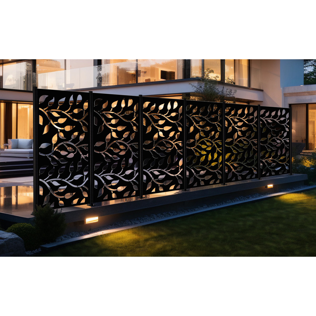 OUTDECO Galvanized Powder Coated Steel Leaf Decorative Panel | Wayfair